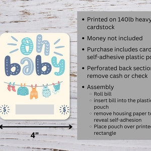 Baby Shower Money Card for Boy, Cash Gift for Baby Shower, Diaper Fund ...