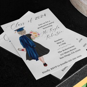 Graduation Invitation 2024 Girl, Graduation Party Digital Invite, Text ...