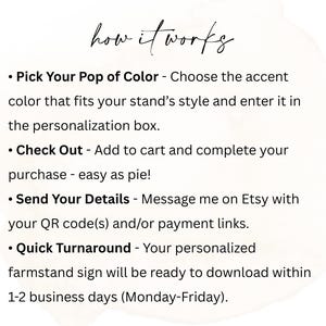 Printable Farmstand Honor System Sign- Scan to Pay Sign for Bakery ...