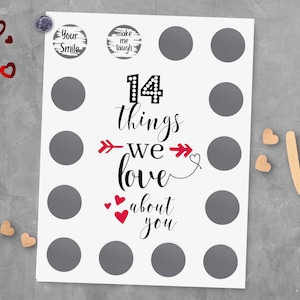 14 Things I Love About You Advent Calendar, Valentine's Day Scratch Off ...