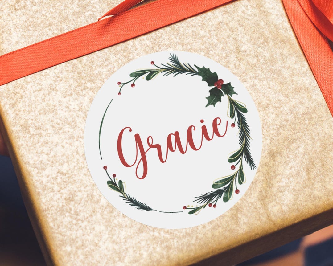 Christmas Name Labels, Gift Label Stickers, Kids Gift Wrap, Christmas ...