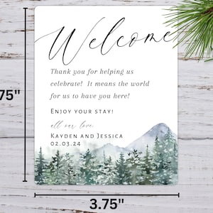 Mountain Wedding Welcome Bag Stickers, Hotel Bag Stickers Bulk ...