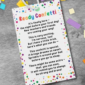 Printable Ready Confetti Tags, Kindergarten Jitter Glitter, Back to ...