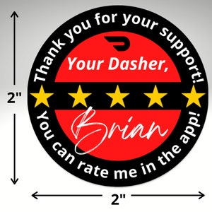 Doordash Thank You Stickers for Bags, Doordash Driver Accessories ...