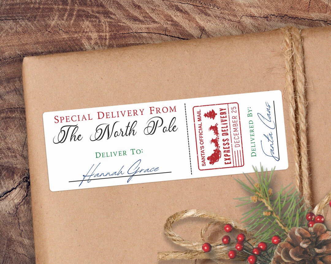From Santa Stickers, Christmas Santa Labels, Gift Tag From Santa ...