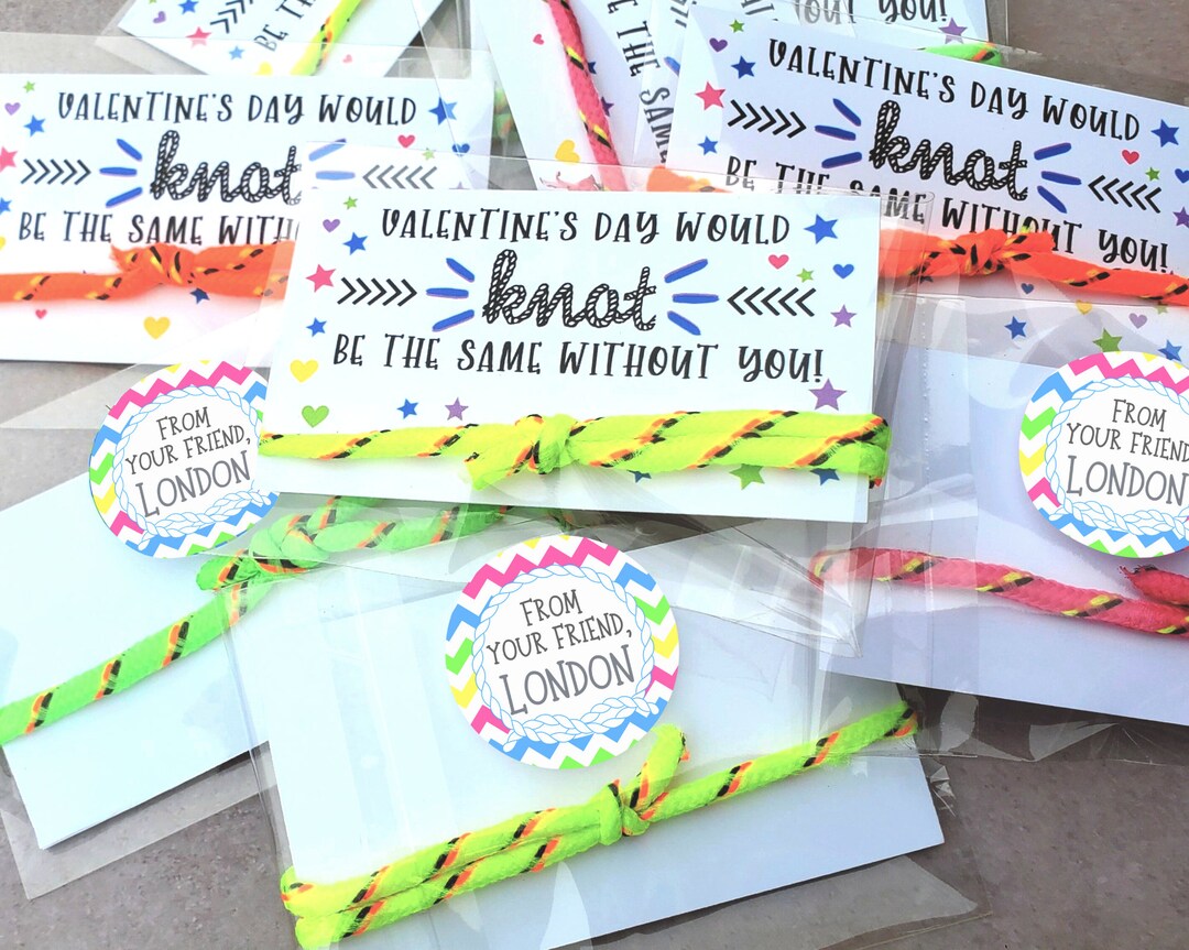 Friendship Bracelet Valentines, Valentines Day Would Knot Be the Same ...