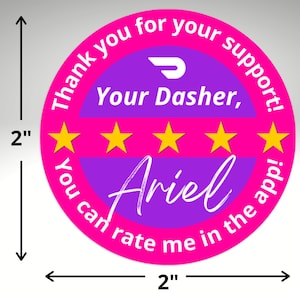 Doordash Thank You Stickers for Bags, Doordash Driver Accessories ...