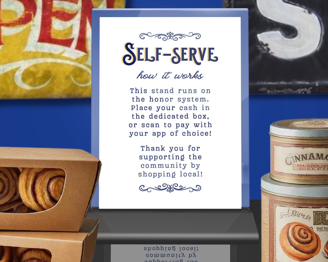 Printable Farmstand Honor System Sign, Bakery Stand Sign, Self Serve ...