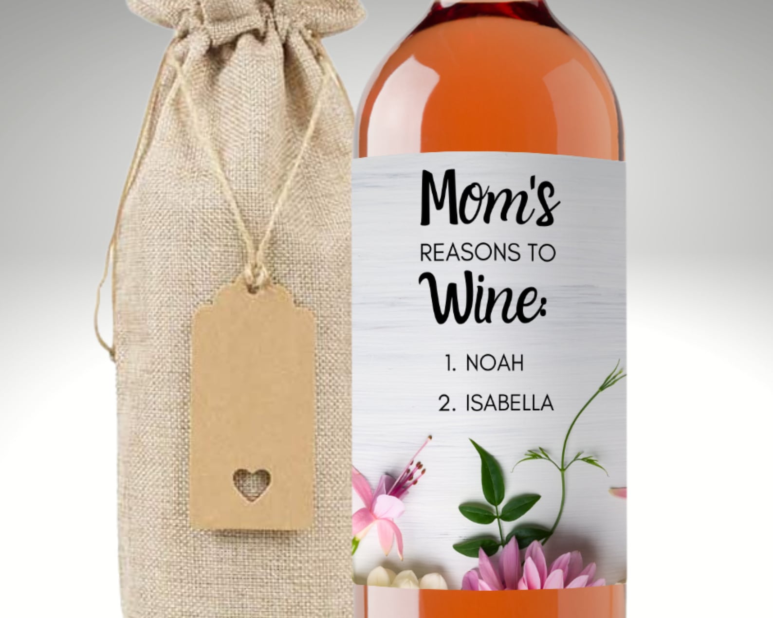 Mother's Day Wine Bottle Label, Custom Gift for Mom, Customized Funny ...