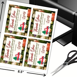 Printable Delivery Driver Christmas Holiday Rating Cards, Personalized ...