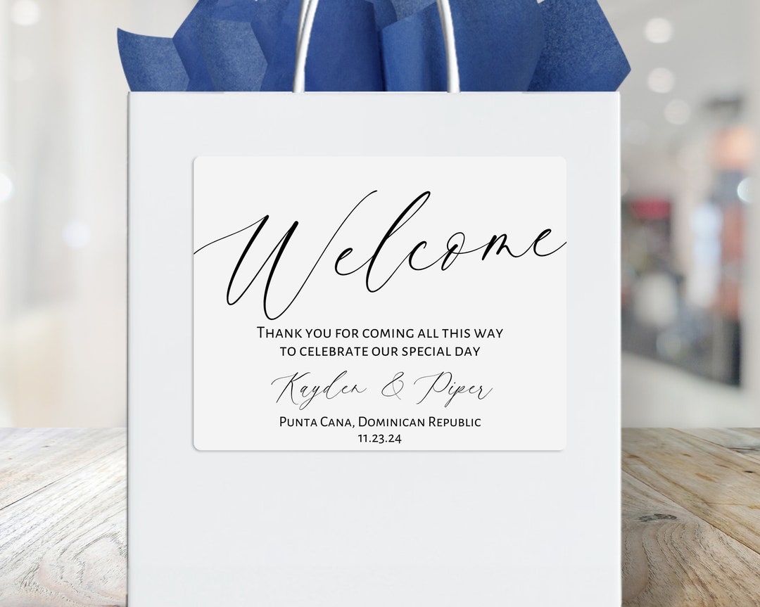 Welcome Bag Stickers Wedding, Hotel Welcome Bag Stickers Bulk ...