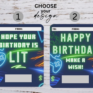 Video Game Gamer Birthday Money Card, Video Game Birthday Gift ...