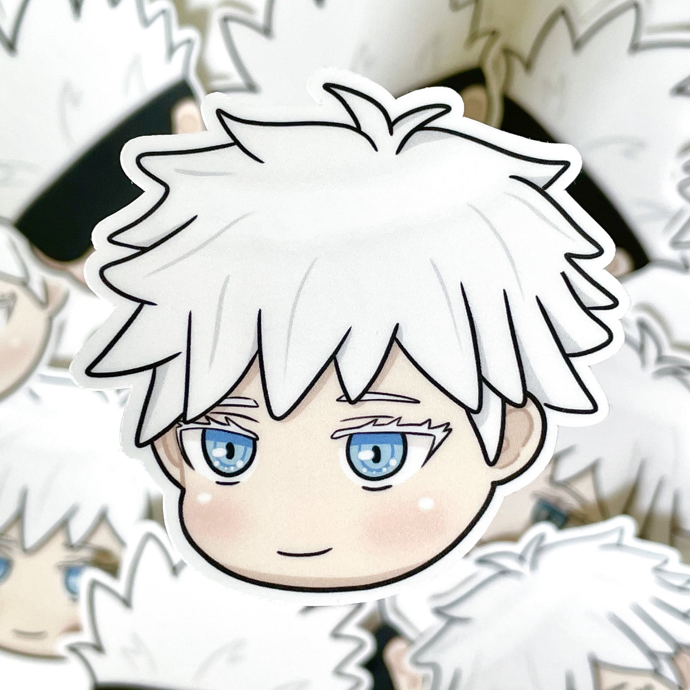 Gojo Cat Gojo Satoru Chibi Jujutsu Kaisen Anime Sticker Water-Resistant ...