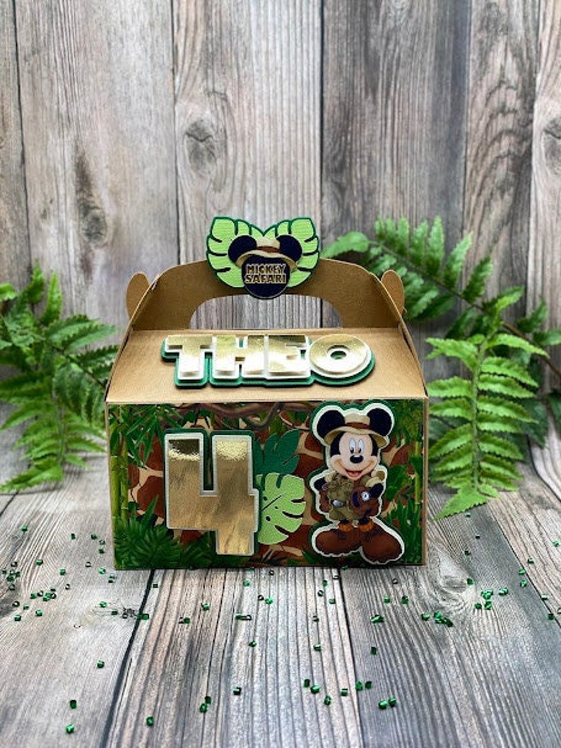 Mickey Mouse Safari Favor Boxes, Mickey Safari Gable Boxes - Etsy