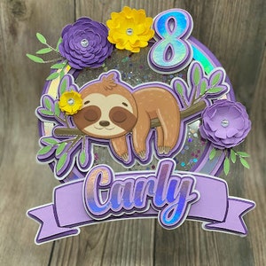 Sloth Cake Topper, Sloth Birthday Theme Cake Topper - Etsy