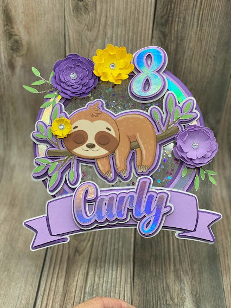 Sloth Cake Topper Sloth Birthday Theme Cake Topper - Etsy