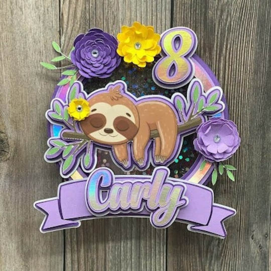 Sloth Cake Topper, Sloth Birthday Theme Cake Topper - Etsy