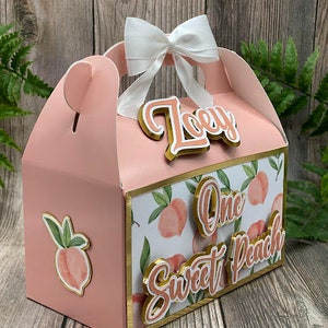 One Sweet Peach Favor Boxes, Sweet Peach Gable Box - Etsy