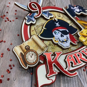 Pirate Cake Topper, Pirate Party, Pirate Birthday, Pirate Topper, With ...