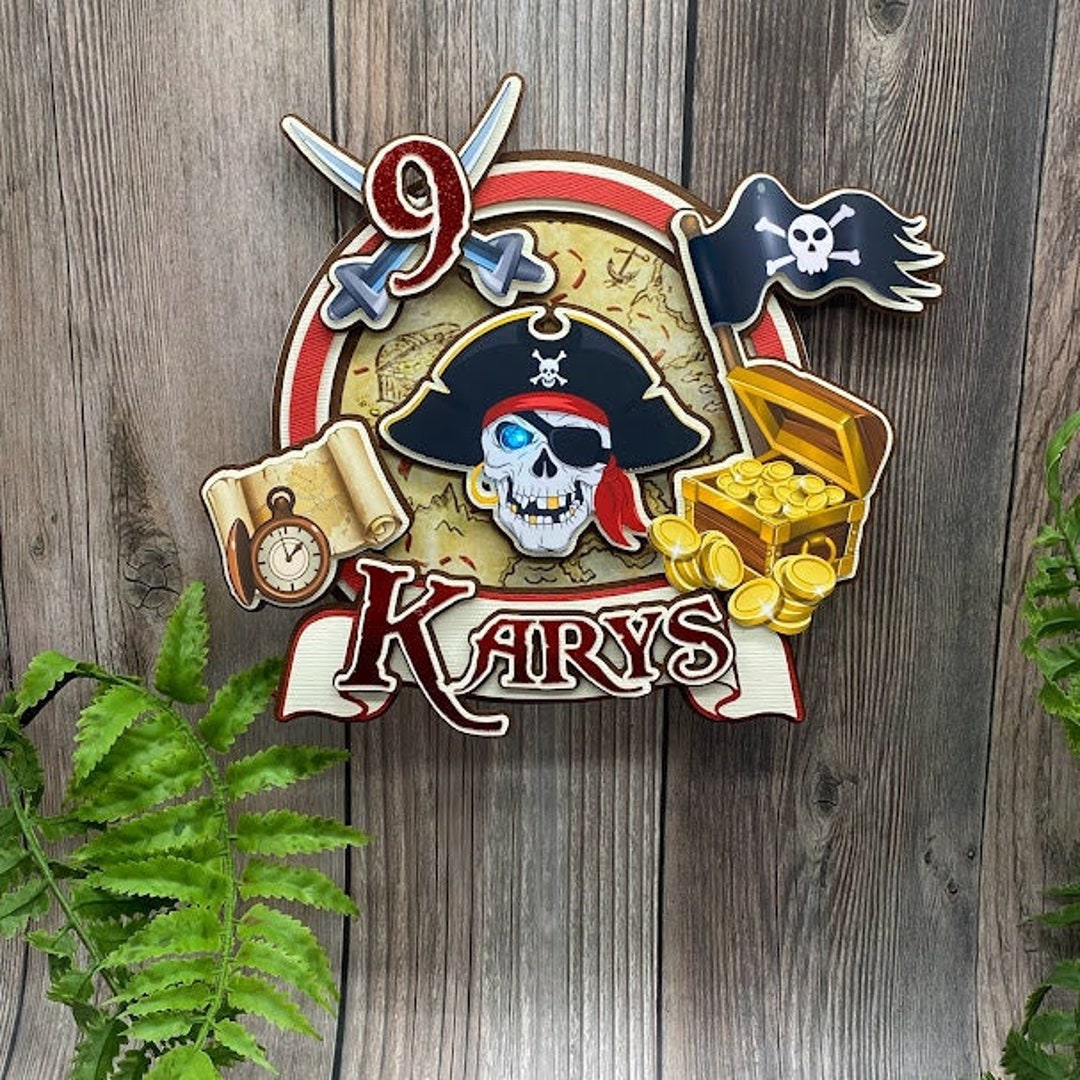 Pirate Cake Topper, Pirate Party, Pirate Birthday, Pirate Topper, With ...