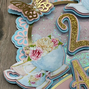 Tea Cup Birthday Cake Topper, Tea Cup Party Cake Topper - Etsy