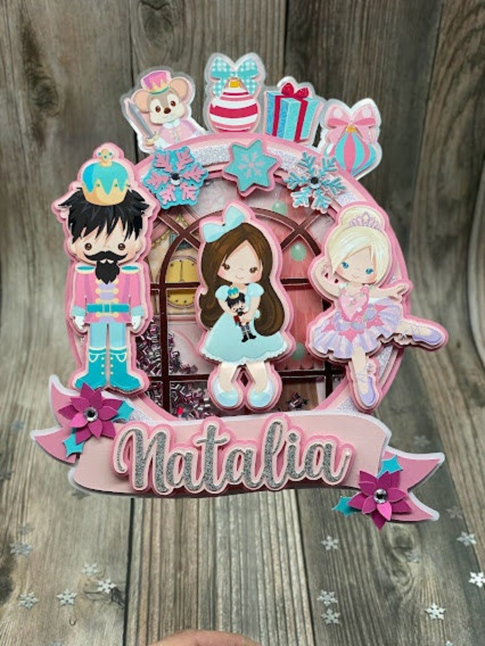 Nutcracker Cake Topper With Mini Led Light Sugar Plum Cake - Etsy