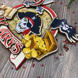 Pirate Cake Topper, Pirate Party, Pirate Birthday, Pirate Topper, With ...