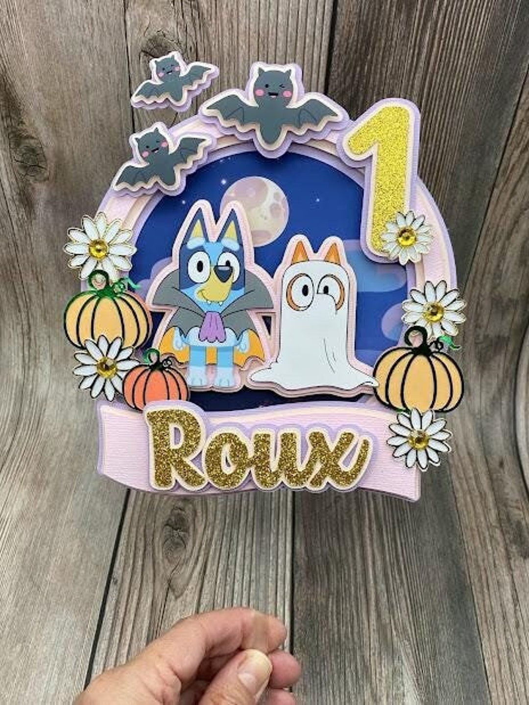 Blue Dog Halloween Cake Topper, Blue Dog Autumn Cake Topper, Blue Dog ...