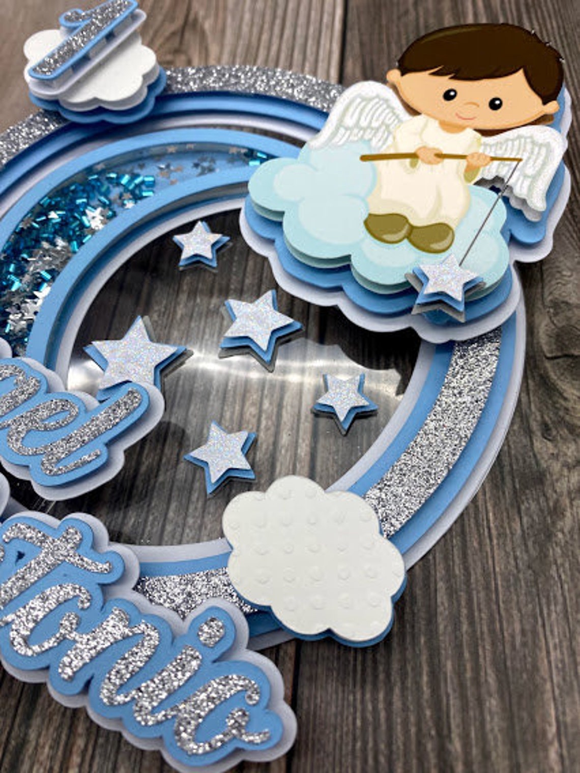 Baby angel Cake topper for baptism or first birthday | Etsy