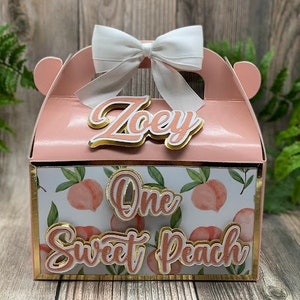 One Sweet Peach Favor Boxes, Sweet Peach Gable Box - Etsy