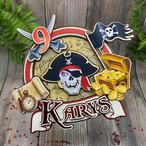 Pirate Cake Topper, Pirate Party, Pirate Birthday, Pirate Topper, With ...