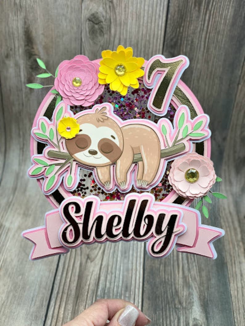 3D Sloth Birthday Cake Topper - Etsy