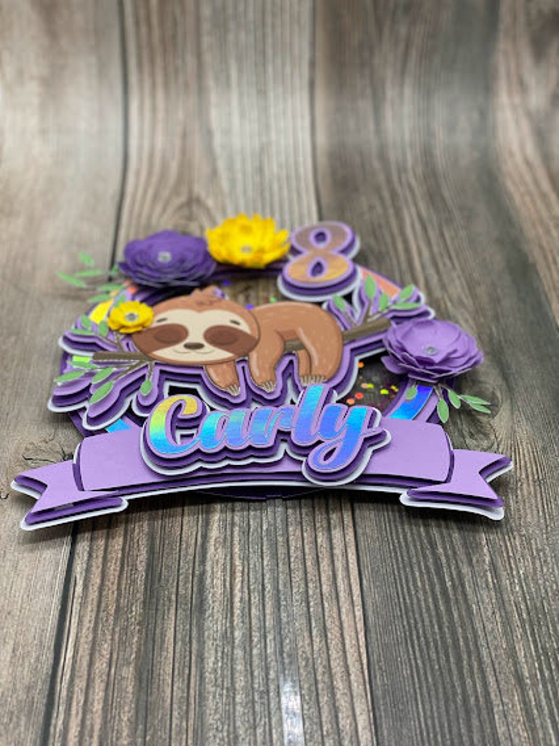 Sloth Cake Topper Sloth Birthday Theme Cake Topper - Etsy