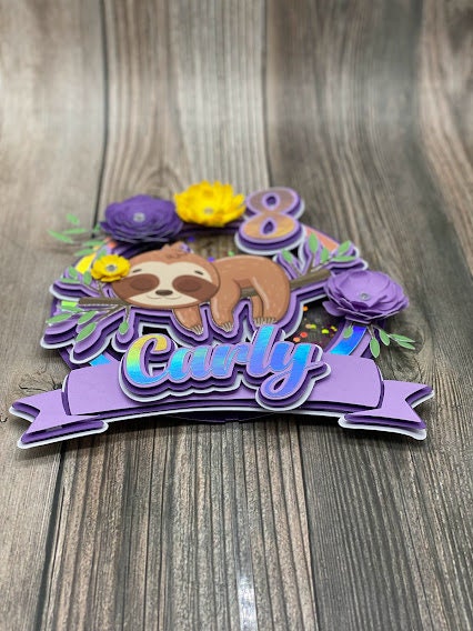 Sloth Cake Topper Sloth Birthday Theme Cake Topper - Etsy