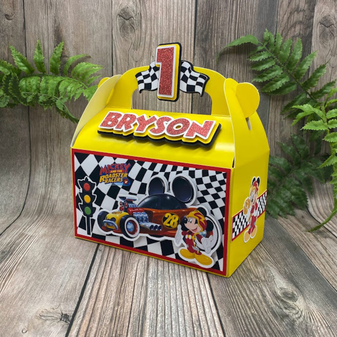 Mickey Mouse Roadster Racer Favor Boxes, Mickey Mouse Gable Boxes - Etsy
