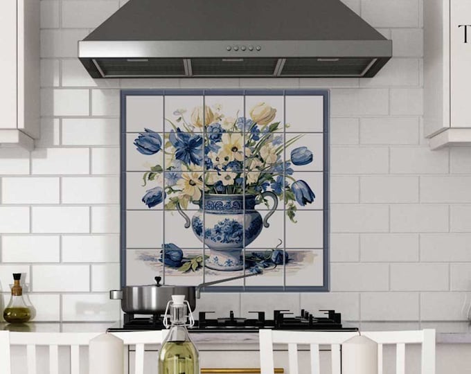 Wildflowers Backsplash Tiles, Field Flowers Ceramic Mural Decor - Etsy ...