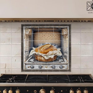 Bread Loaf Kitchen Backsplash Tiles, Bread Image Tiled Decor, Kitchen ...