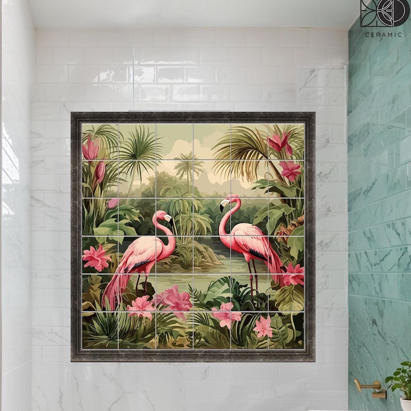 Flamingo Tile Mural - Etsy