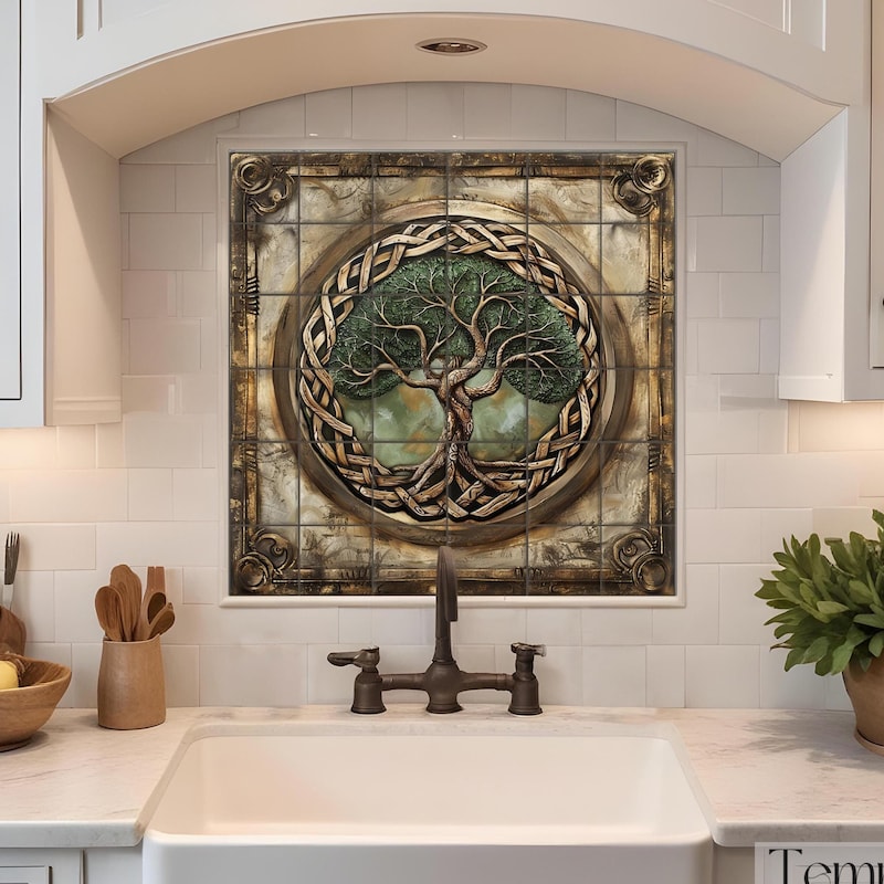 Tree of Life Tile Backsplash - Etsy