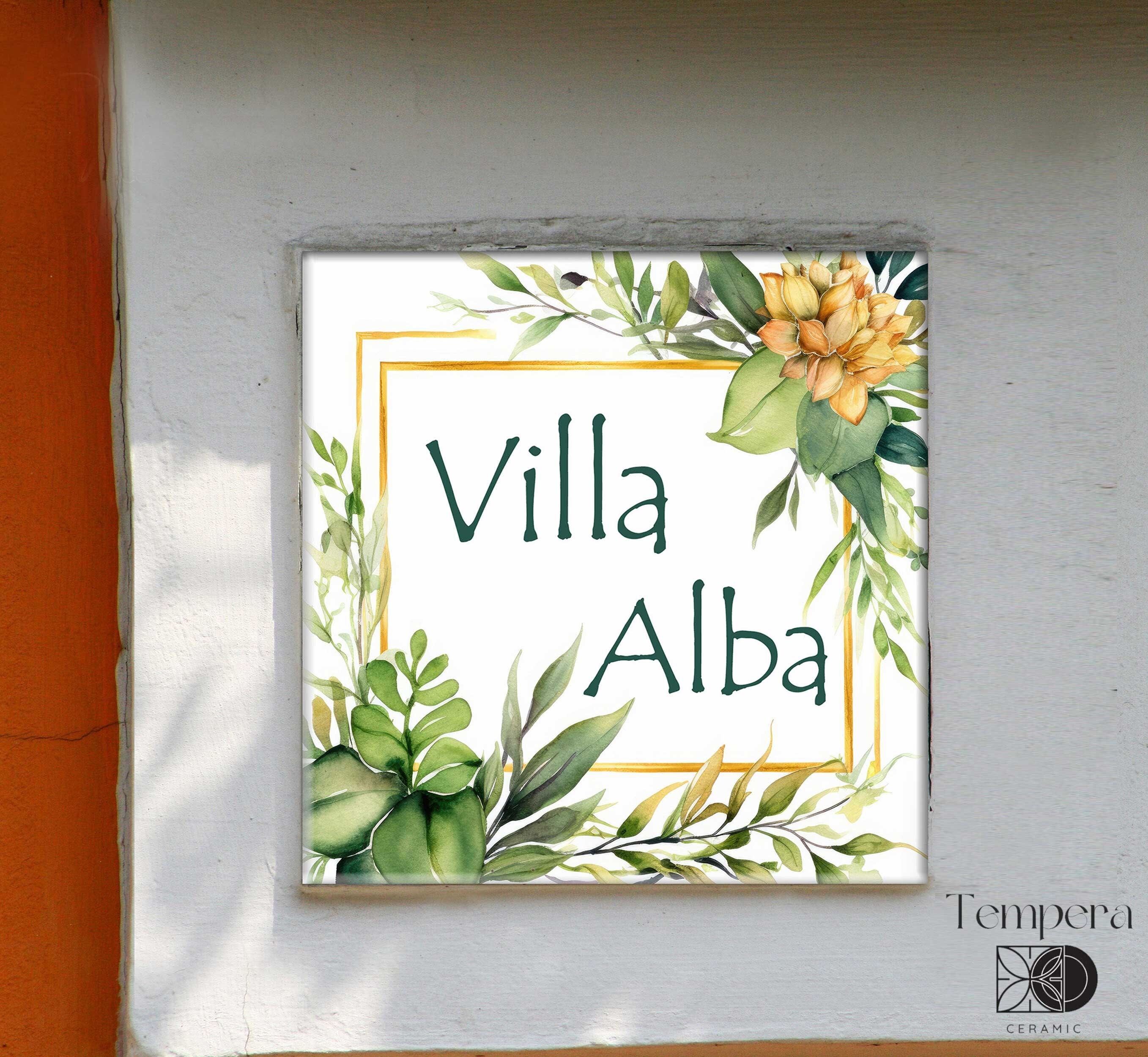 Villa Name Sign, Ceramic Address Sign, Tropical Name Plaque - Etsy