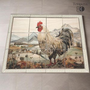 Backsplash Farm Rooster Tiles, Farmhouse Tile Decor, Rustic Ceramic ...