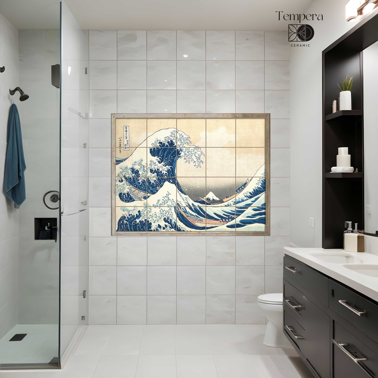 Wave off Kanagawa, Hokusai Tile Mural, Japanese Art on Tiles - Etsy