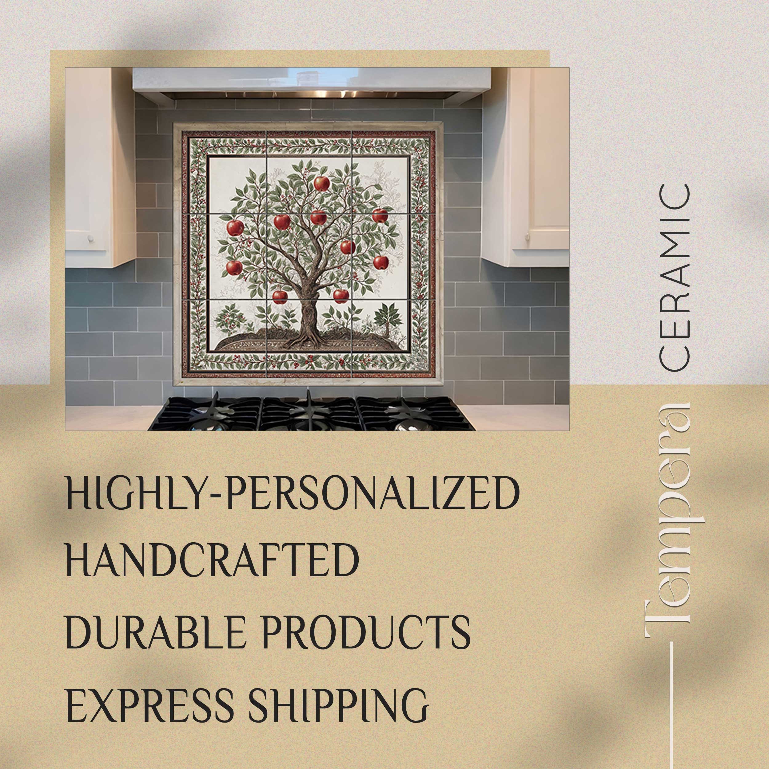 Backsplash Apple Tree Tiles, Rustic Style Apple Tree Tiles Mural - Etsy