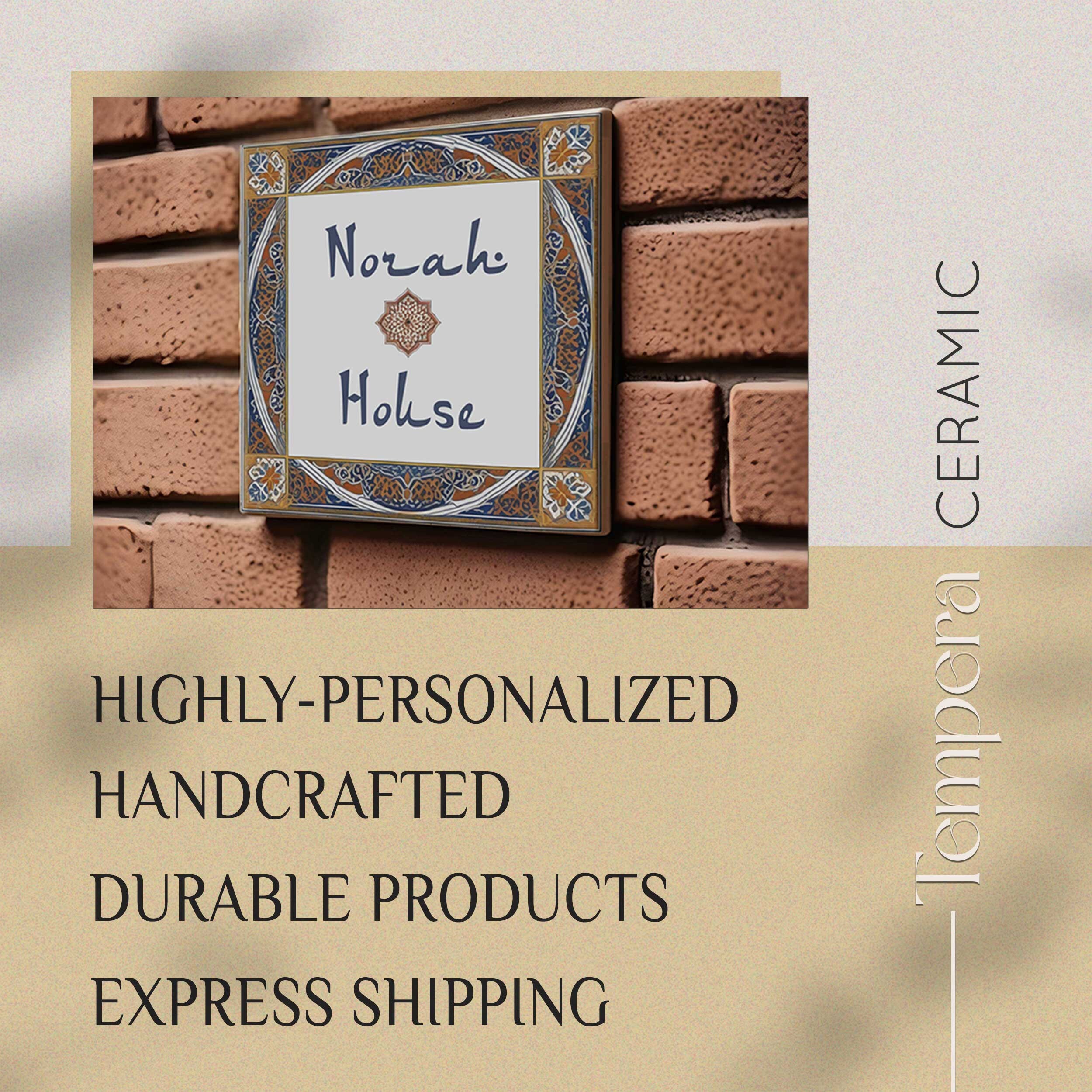 Moroccan House Sign With Design, Ceramic Sign Plaque for House ...