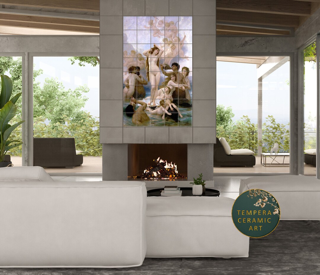 Fireplace Mosaic Decor, Bouguereau's Birth of Venus - Etsy