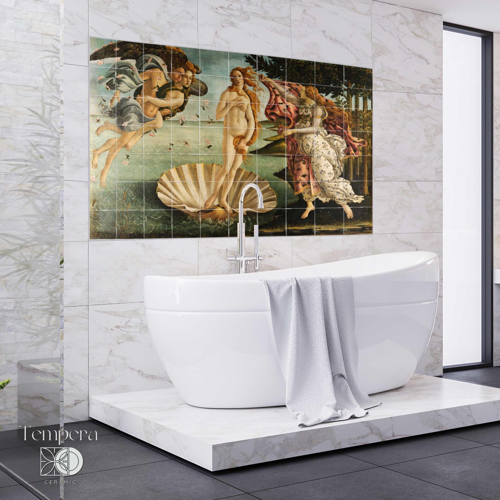 Birth of Venus Tile Mural by Botticelli: Accent Bathroom Decor - Etsy