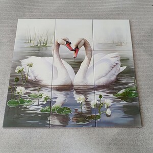 Swan Shower Niche Tile Mural, Unique Look Tile Mural, Swan Bathroom ...
