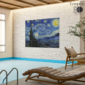 Starry Night Tiles Mural, Van Gogh Bathroom Art Tiles - Etsy