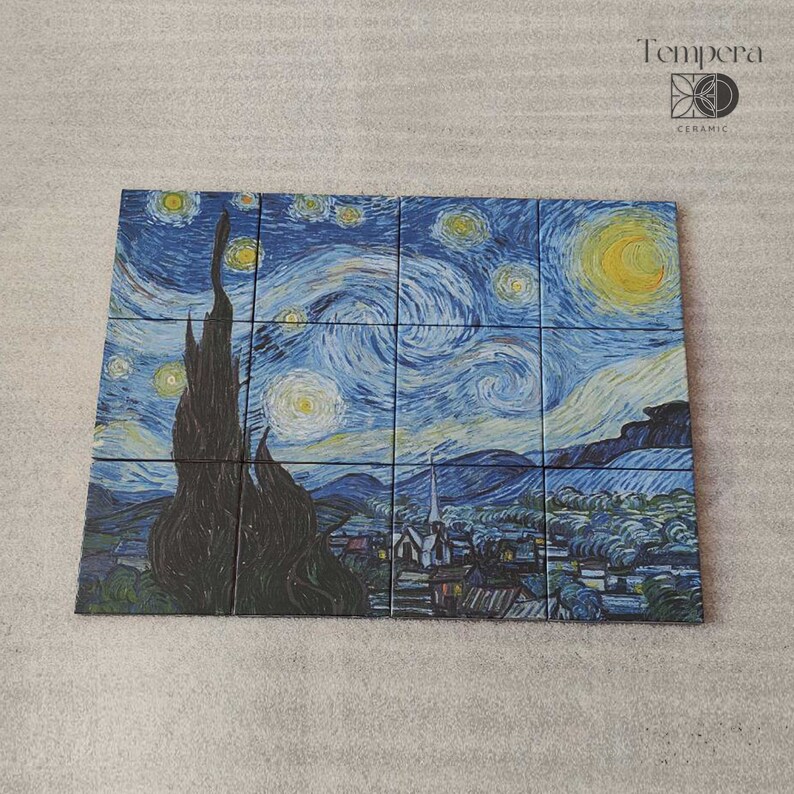 Starry Night Tiles Mural, Van Gogh Bathroom Art Tiles - Etsy