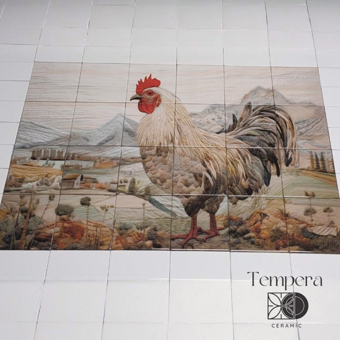 Backsplash Farm Rooster Tiles, Farmhouse Tile Decor, Rustic Ceramic ...